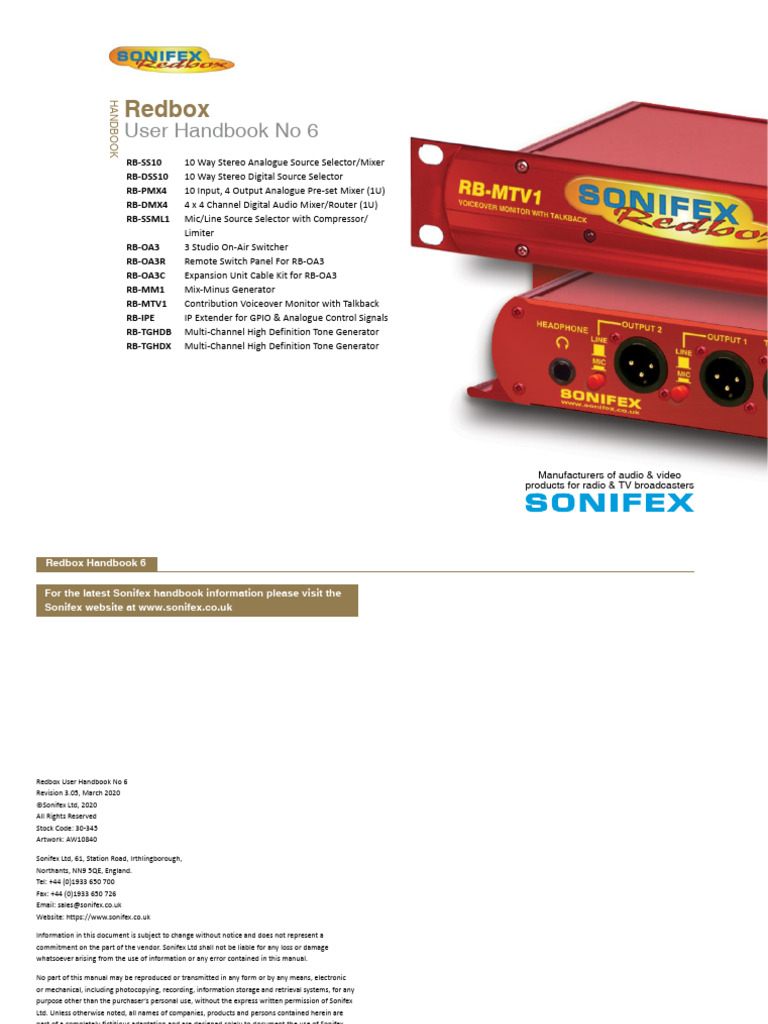 Redbox User Handbook No 6 | PDF