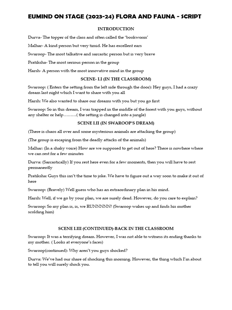 Eumind Flora and Fauna Script | PDF