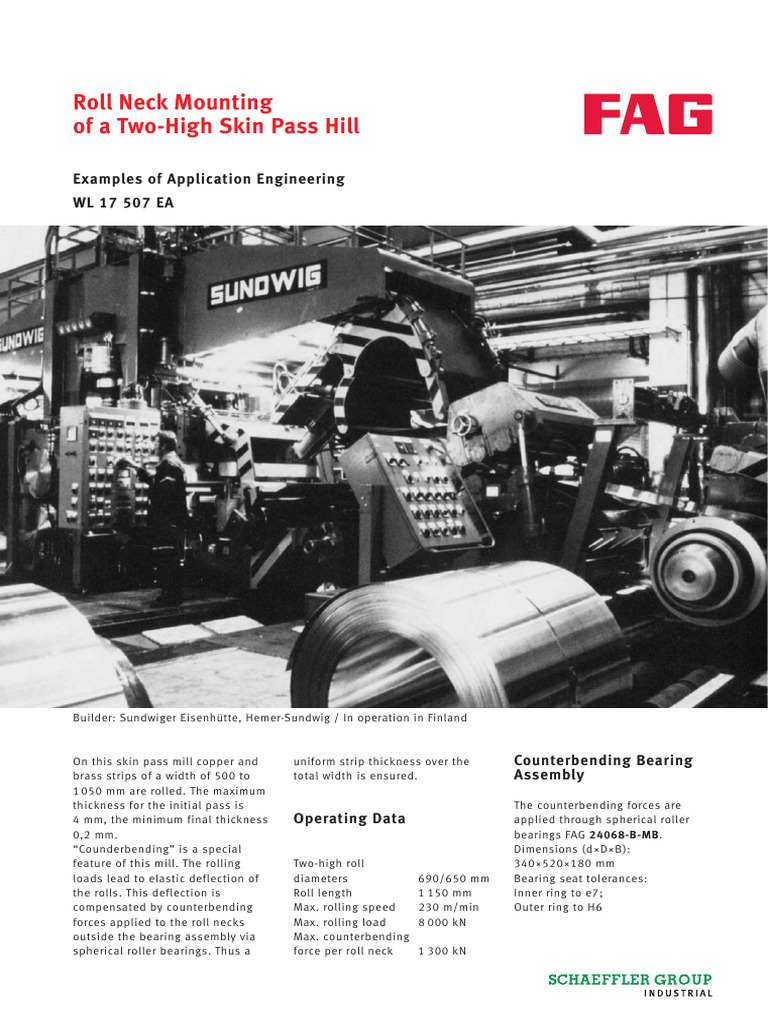 Two-High Skin Pass Mill Engineering | PDF | Bearing (Mechanical ...