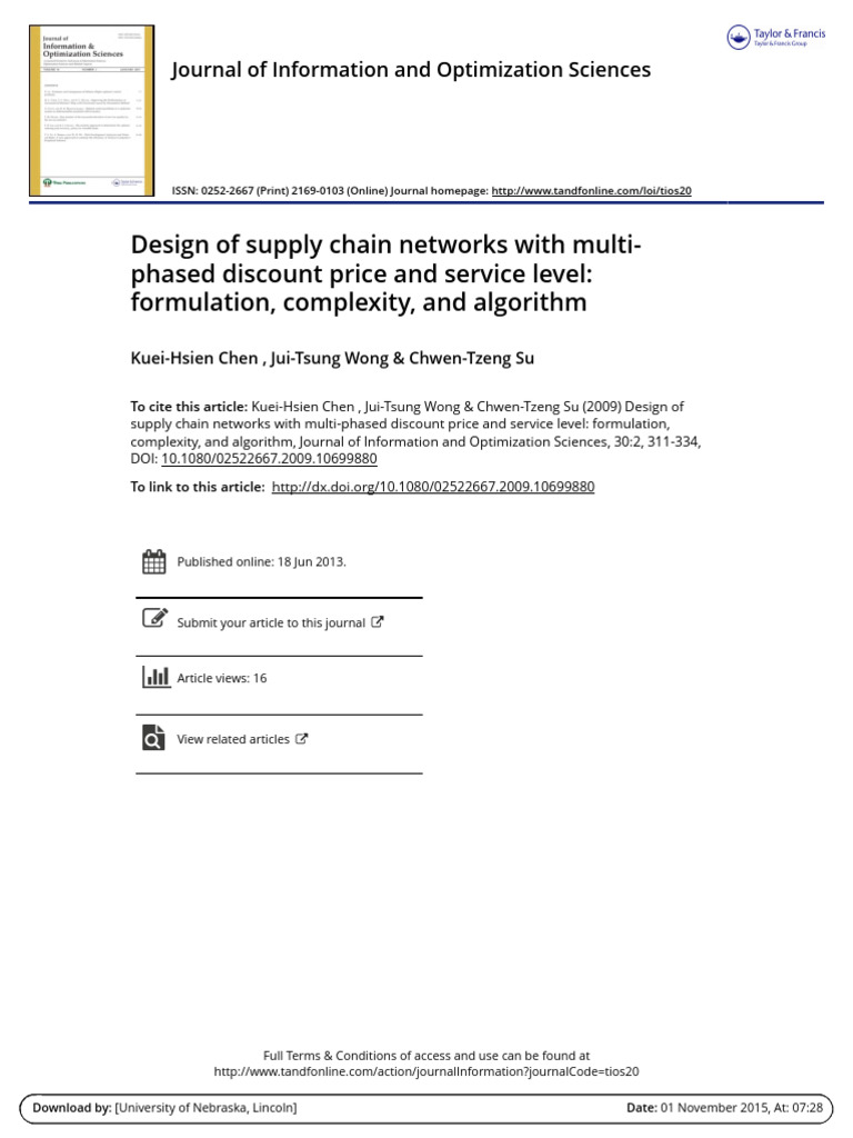 01 - Design of Supply Chain Networks With Multiphased | PDF ...