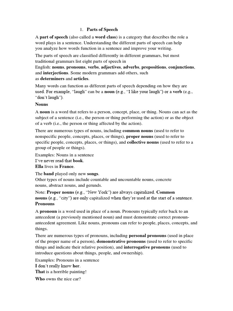 Understanding Parts of Speech | PDF | Adverb | Part Of Speech
