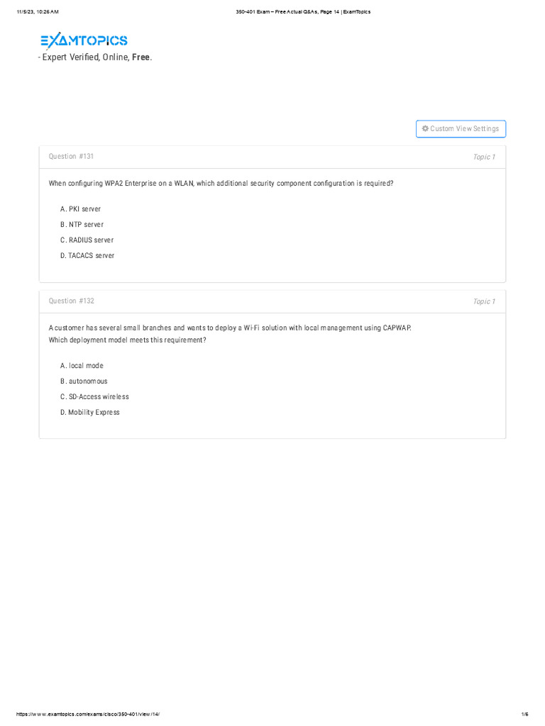 Exam 350-401 - Pg14 | PDF | Computing | Internet