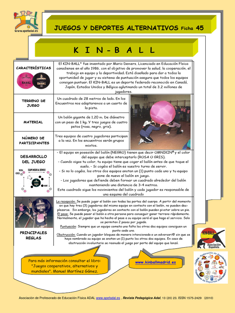 Fichas JDA 045 Kin Ball | PDF