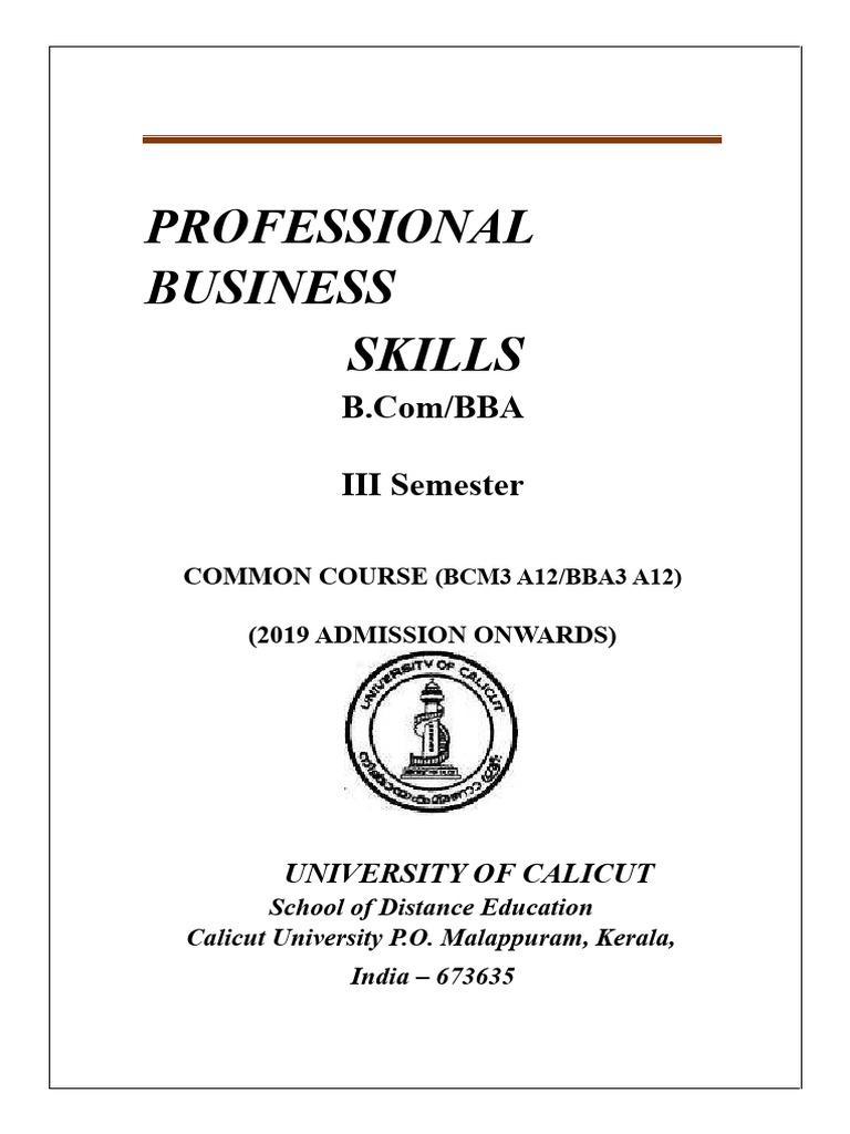 Bcm3a12 - Bba3a12 Professional Business Skills | PDF | Educational ...
