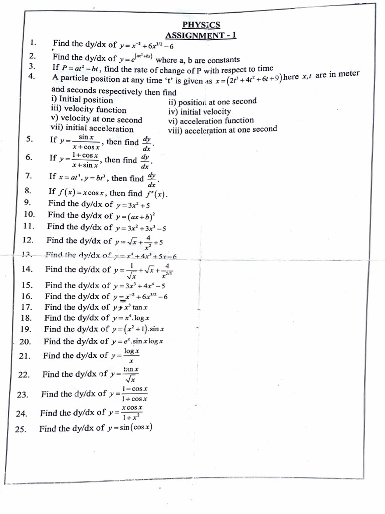 Physics assignments | PDF
