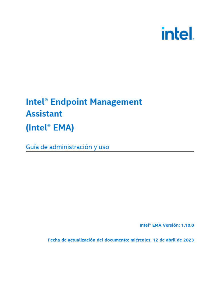 Intel Ema Admin and Usage Guide | PDF