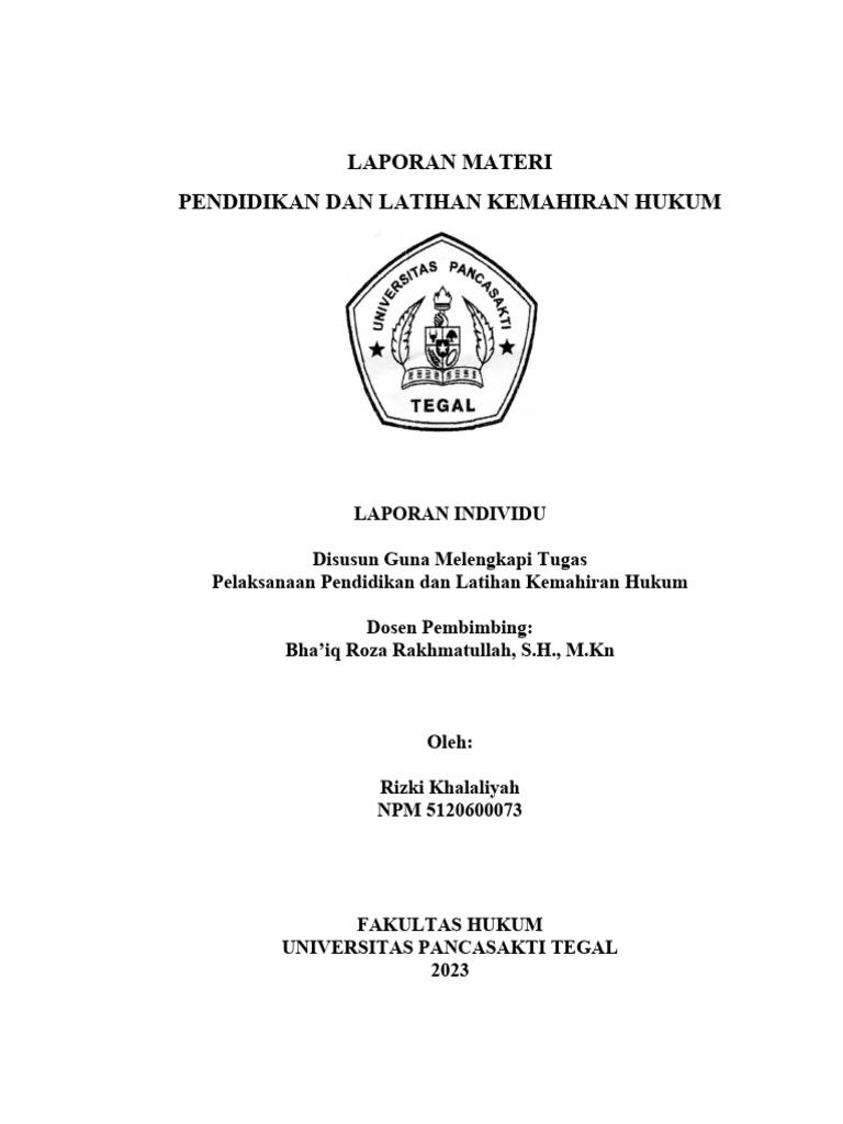 Laporan PLKH | PDF | Hukum