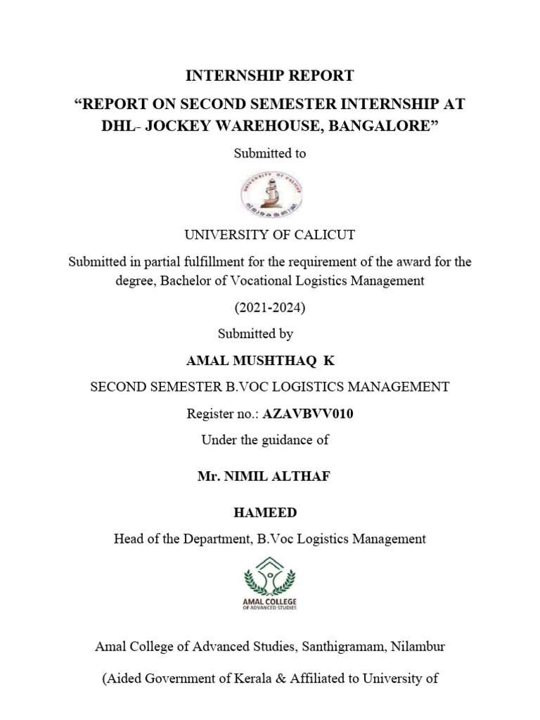 Aman Final | PDF | Logistics | Warehouse