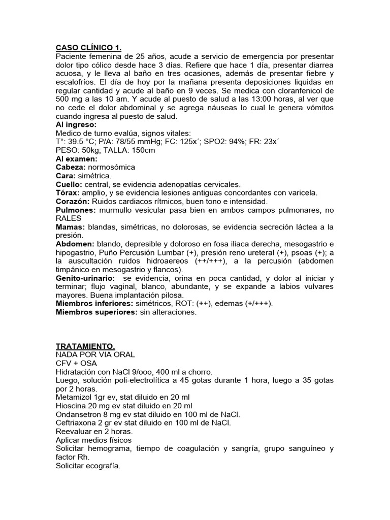 Caso Clínico para Kardex | PDF