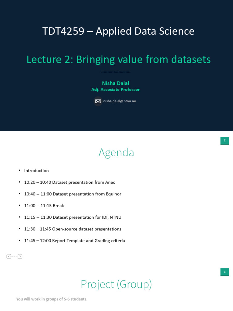 Lecture 2 - The Dataset Presentation | PDF