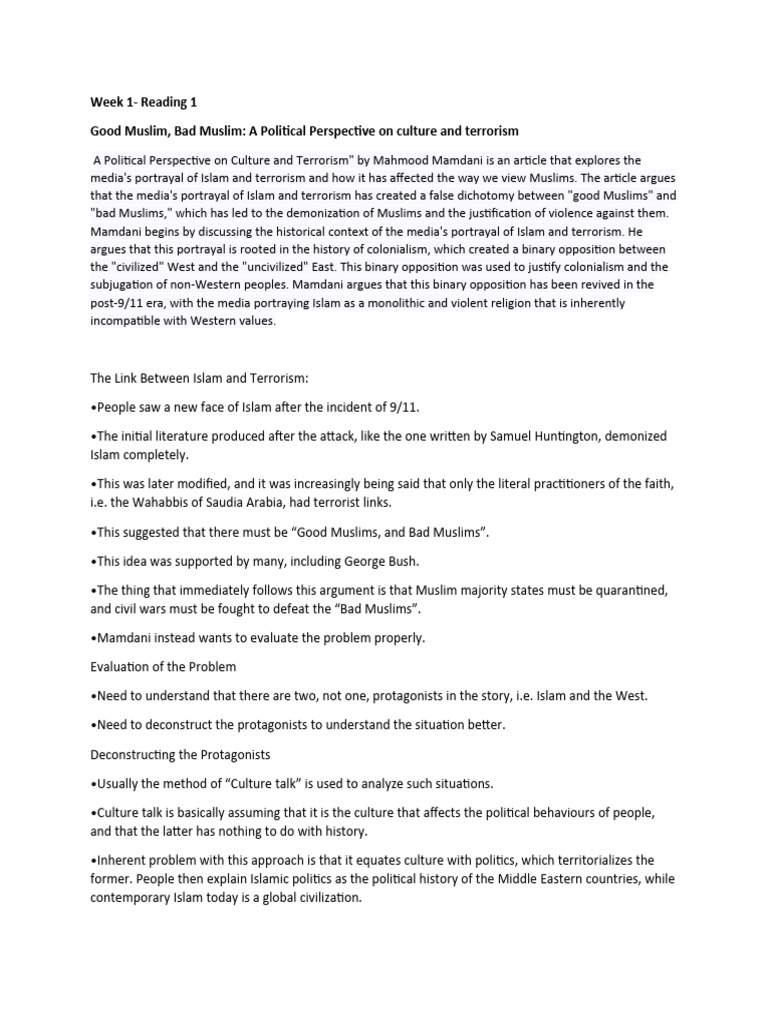 Week 1-Complete Notes | PDF | Jihad | Mujahideen