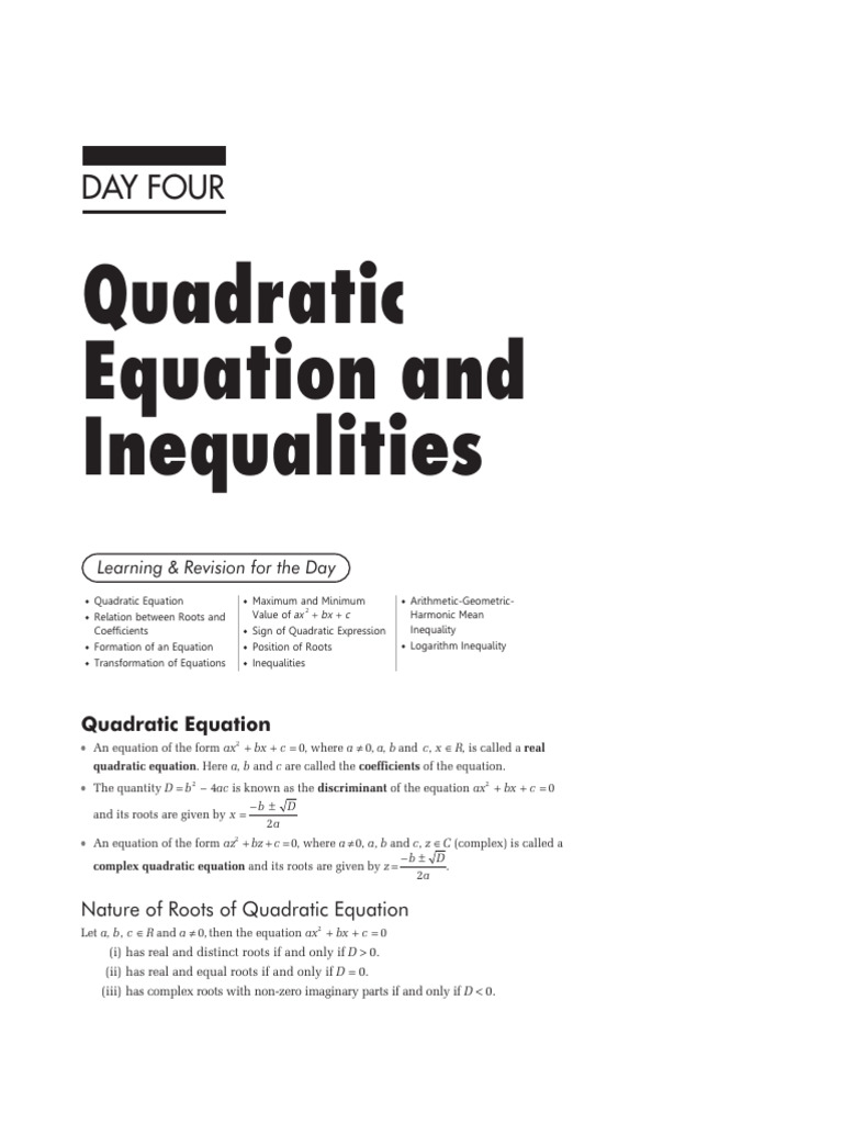 Quadratic Equations | PDF | Quadratic Equation | Abstract Algebra
