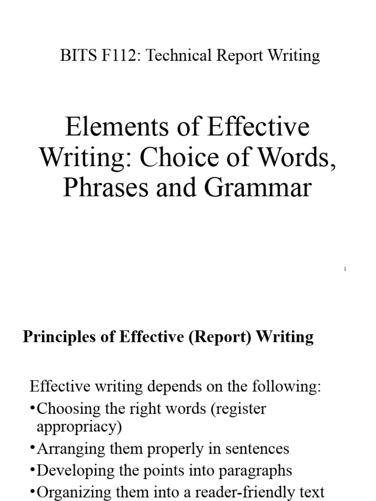 4-5 Elements of Effective Writing | PDF | Biofuel | Sentence (Linguistics)