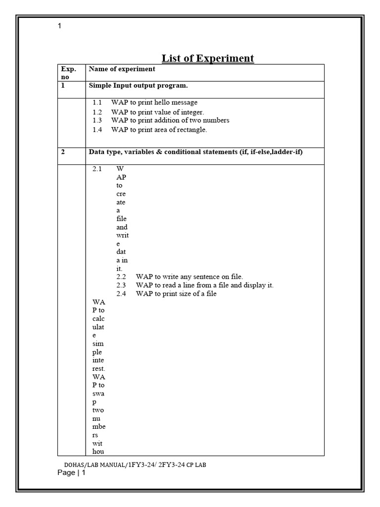 CP Lab Exp 1 to 12 | PDF | C (Programming Language) | Control Flow