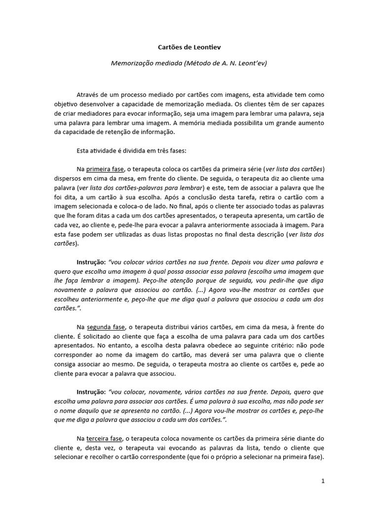 Cartões de Leontiev - Versão9 | PDF