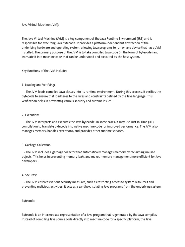 JVM & Bytecode: Java's Core Explained | PDF | Java Virtual Machine | Java (Programming Language)