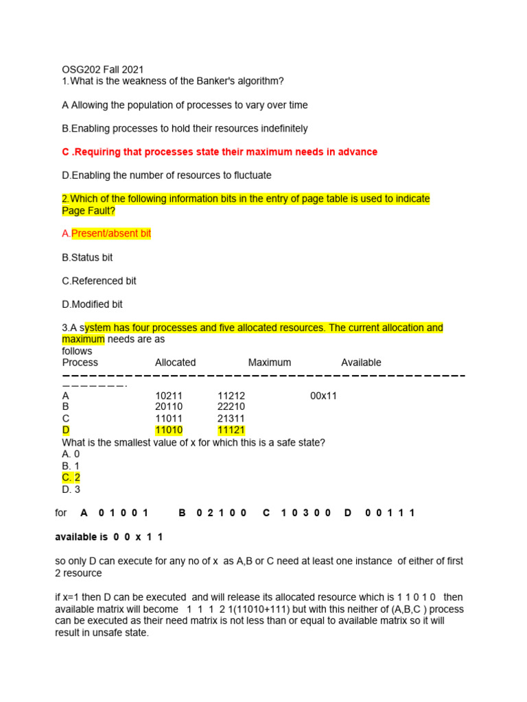 Operating Systems Exam Prep | PDF | Technology & Engineering