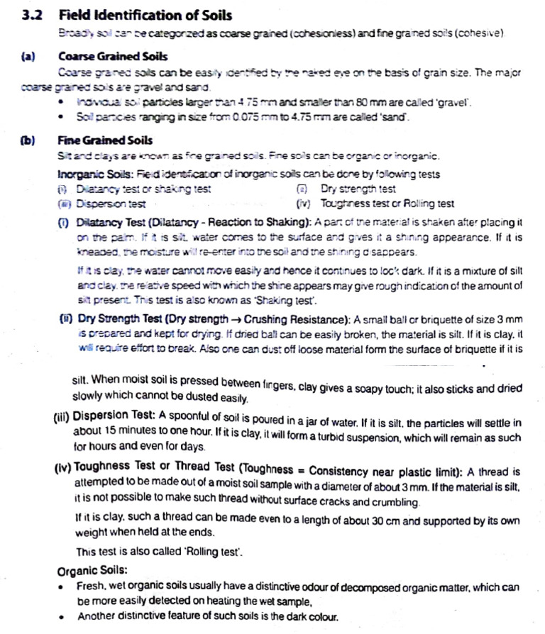 Field identification of soil | PDF