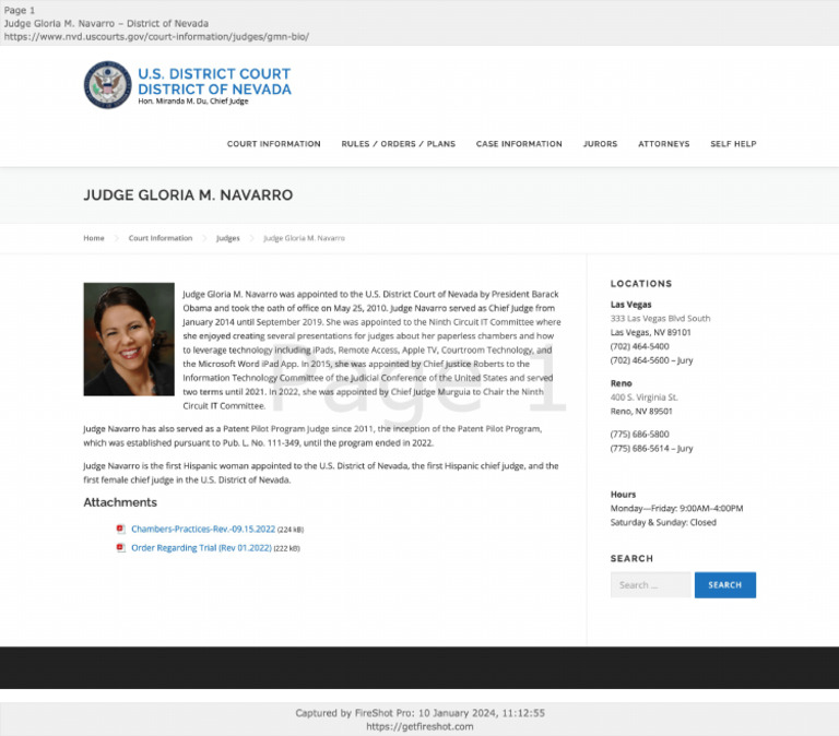 Judge Gloria M. Navarro - District of Nevada | PDF | Judge | Public Law