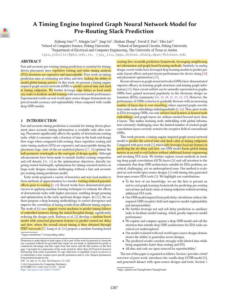 2022 Dac A Timing Engine Inspired Graph Neural Network Model For Pre Routing Slack Prediction