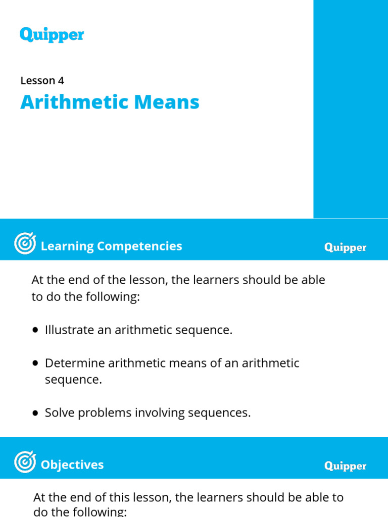Lesson 4 Arithmetic Mean 2 | PDF | Mean | Arithmetic