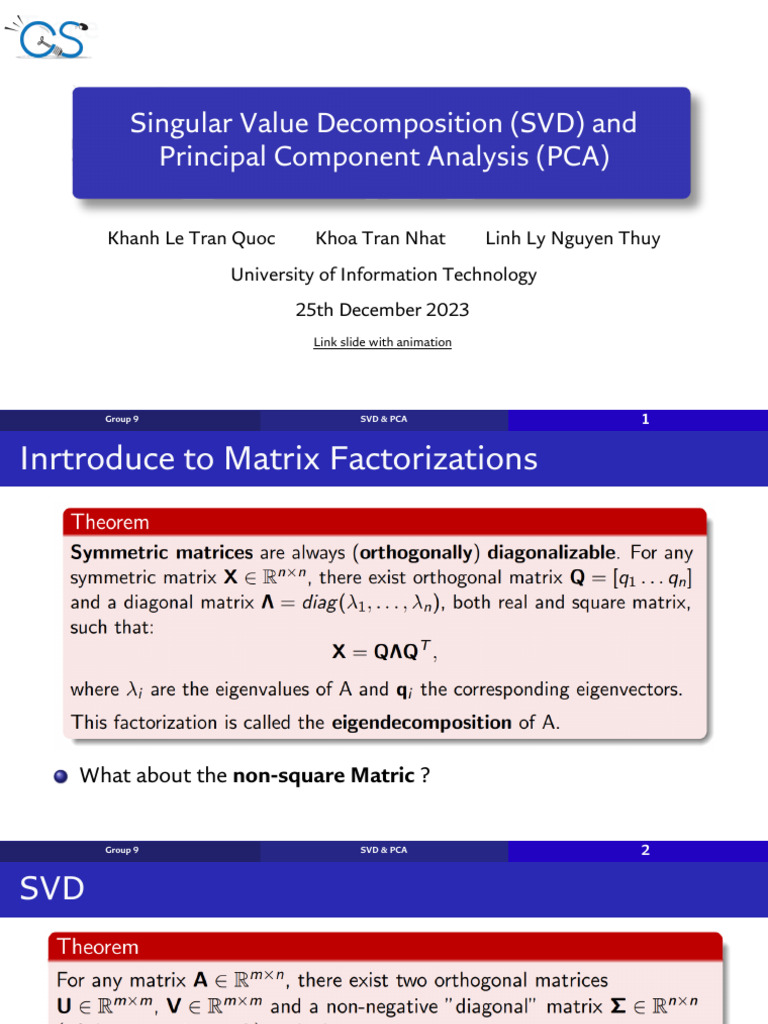 Cs115 Pca SVD | PDF | Principal Component Analysis | Applied Mathematics
