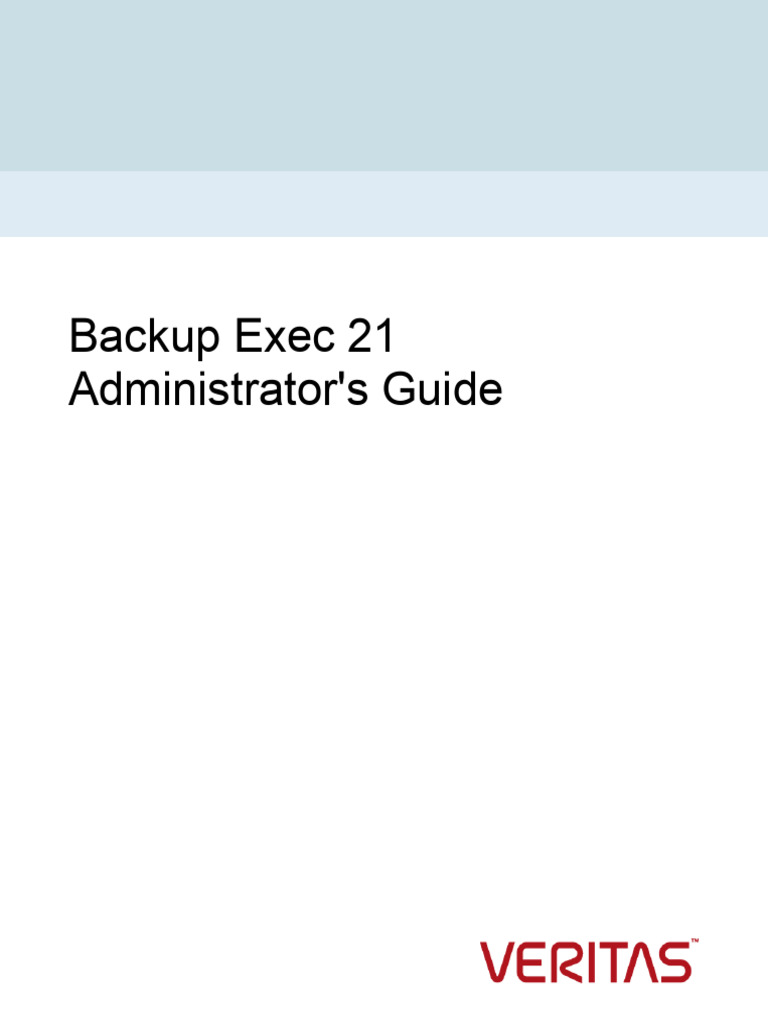 Backup Exec Admin Guide | PDF | Backup | Computer Data Storage