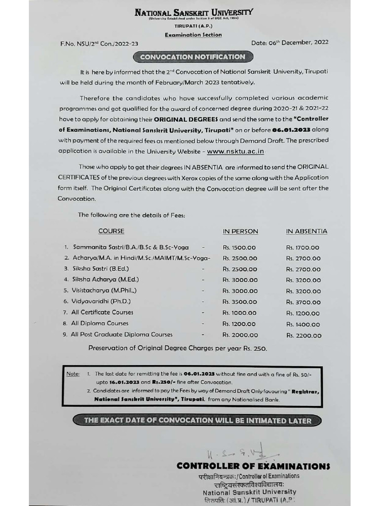 Convocation Notification and Application For Admission Into The 2nd Convocation | PDF