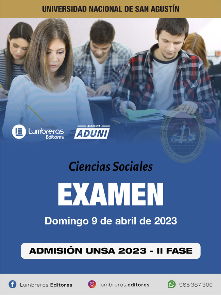 EX - Adm - UNSA - II - Fase-2023 (SOC) | PDF