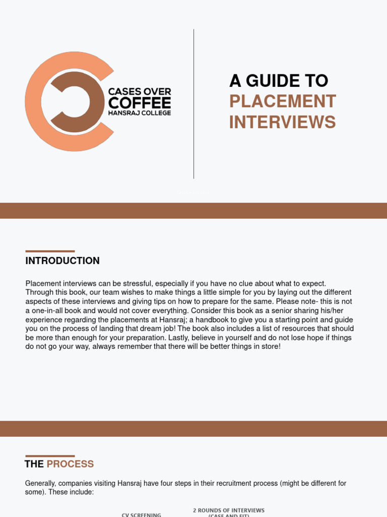 CoC Hansraj - S Guide To Placement Interviews | PDF