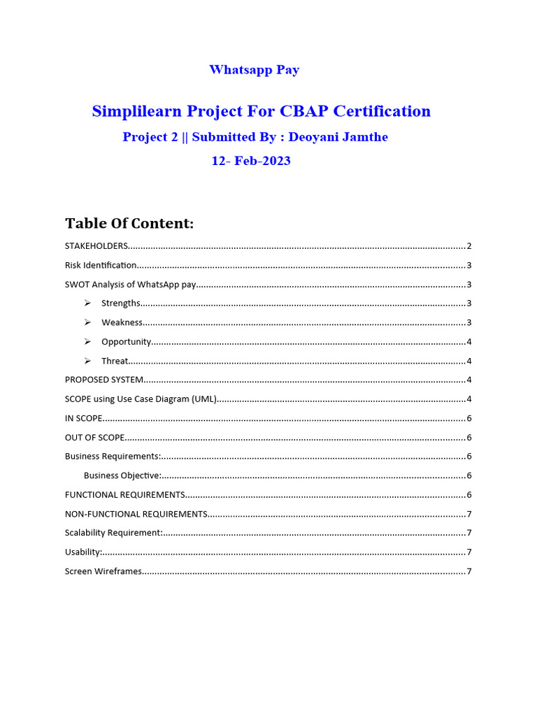 Whatsapp Pay - Deoyani Jamthe - CBAP Project2 | PDF | Credit Card | Computing