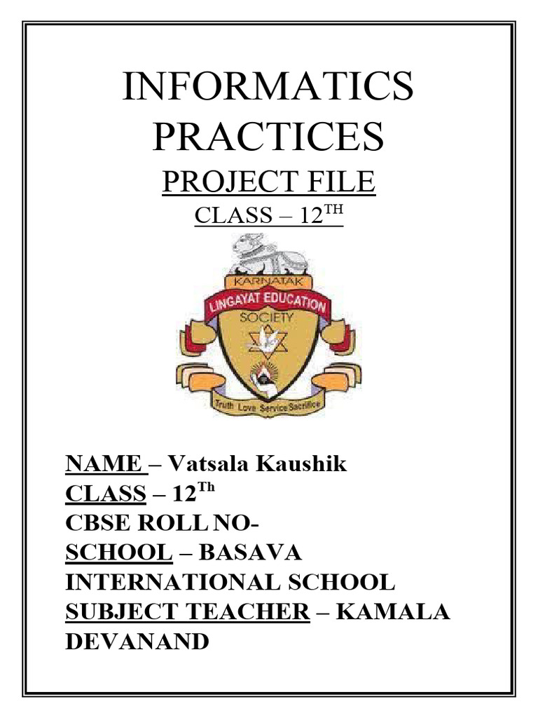 IP Project File - Vatsala | PDF | Computers