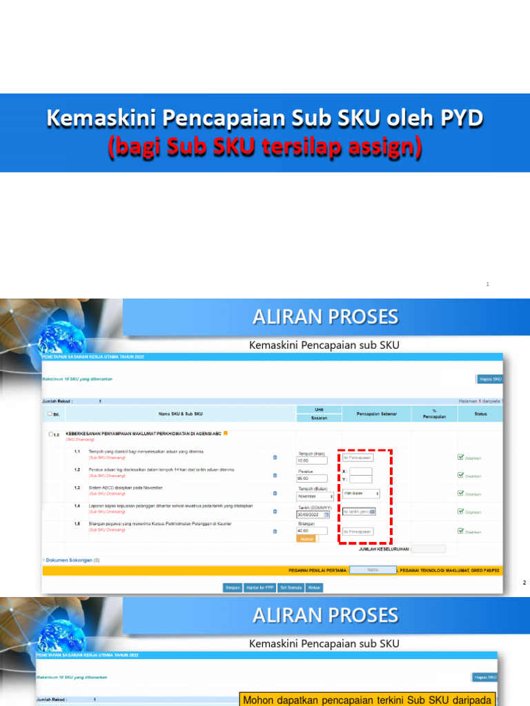 Tatacara Pengisian SKU Bagi PYD (Kesilapan Pentadbir Assign Task) | PDF