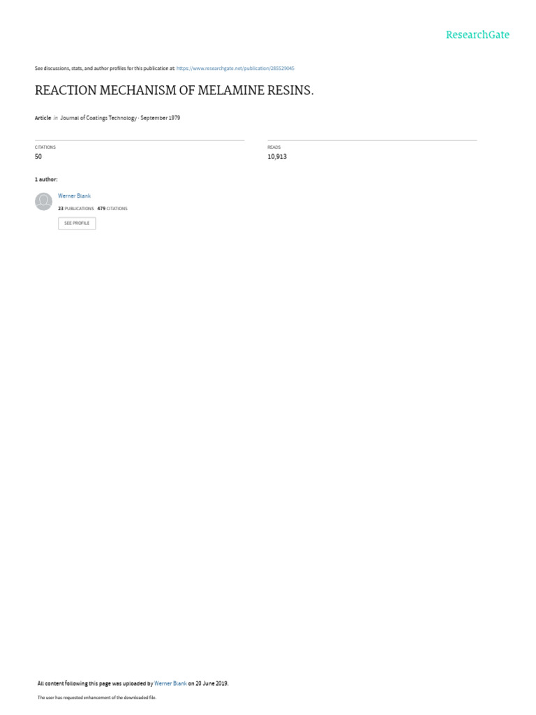 Werner Blank Reaction Mechanism | PDF | Catalysis | Amine