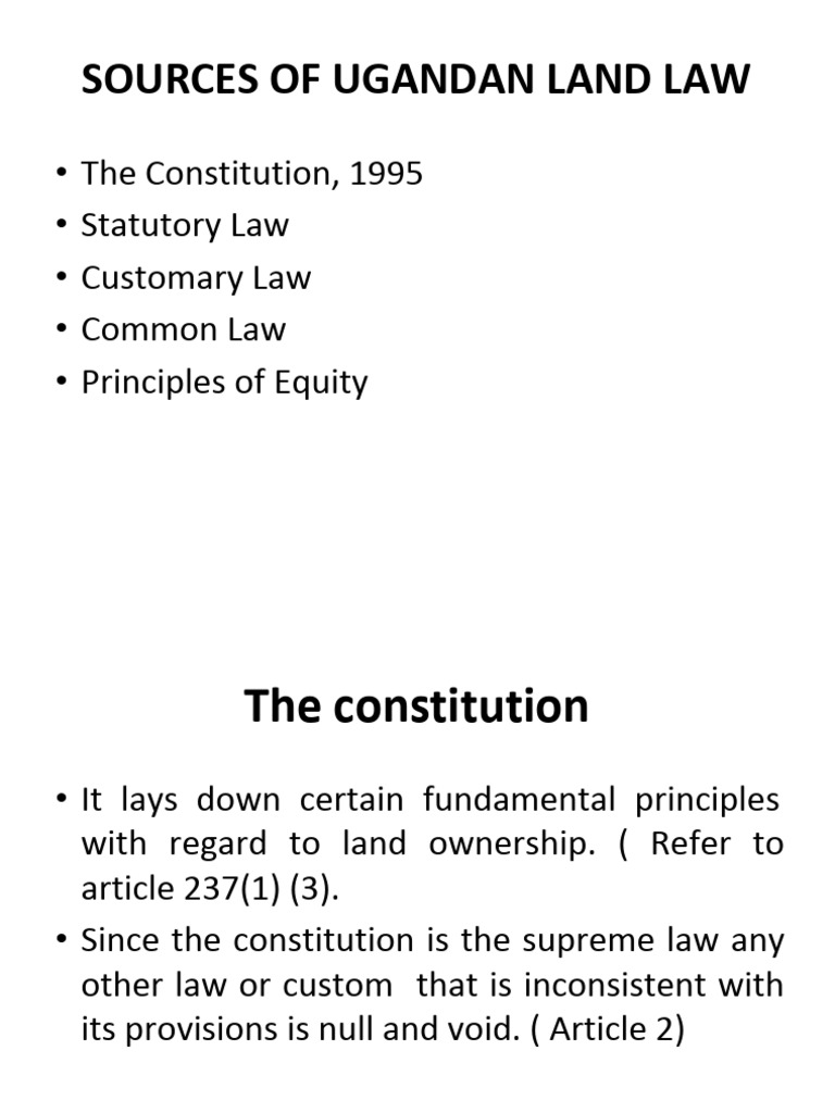 Sources of Land Law | PDF