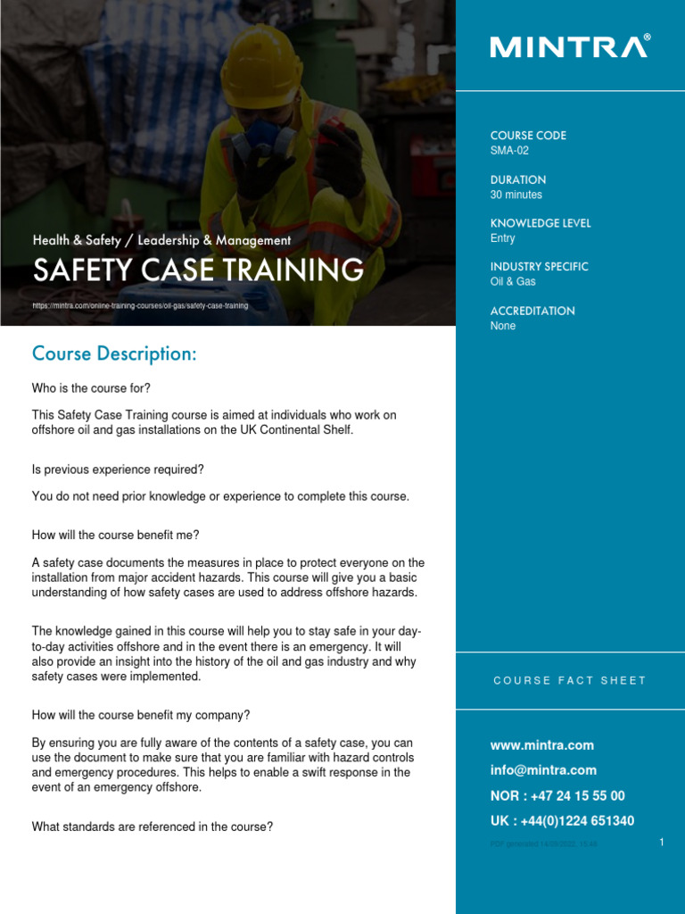 Safety Case Training | PDF