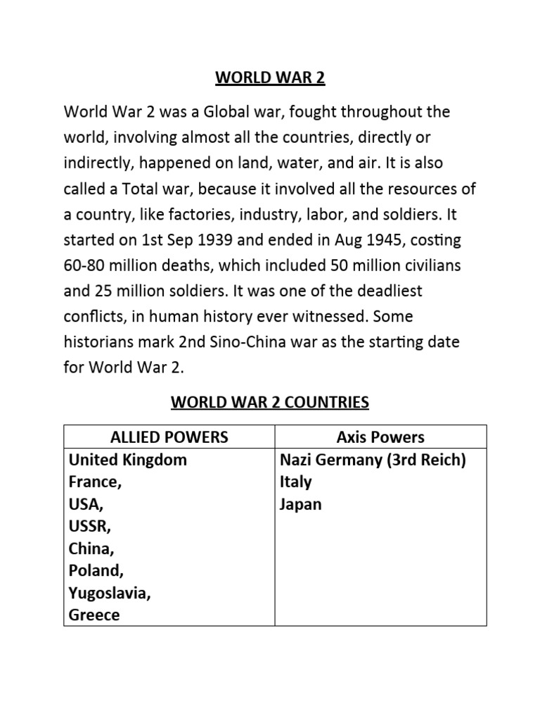 World War 2 | PDF | World War II | Allies Of World War II