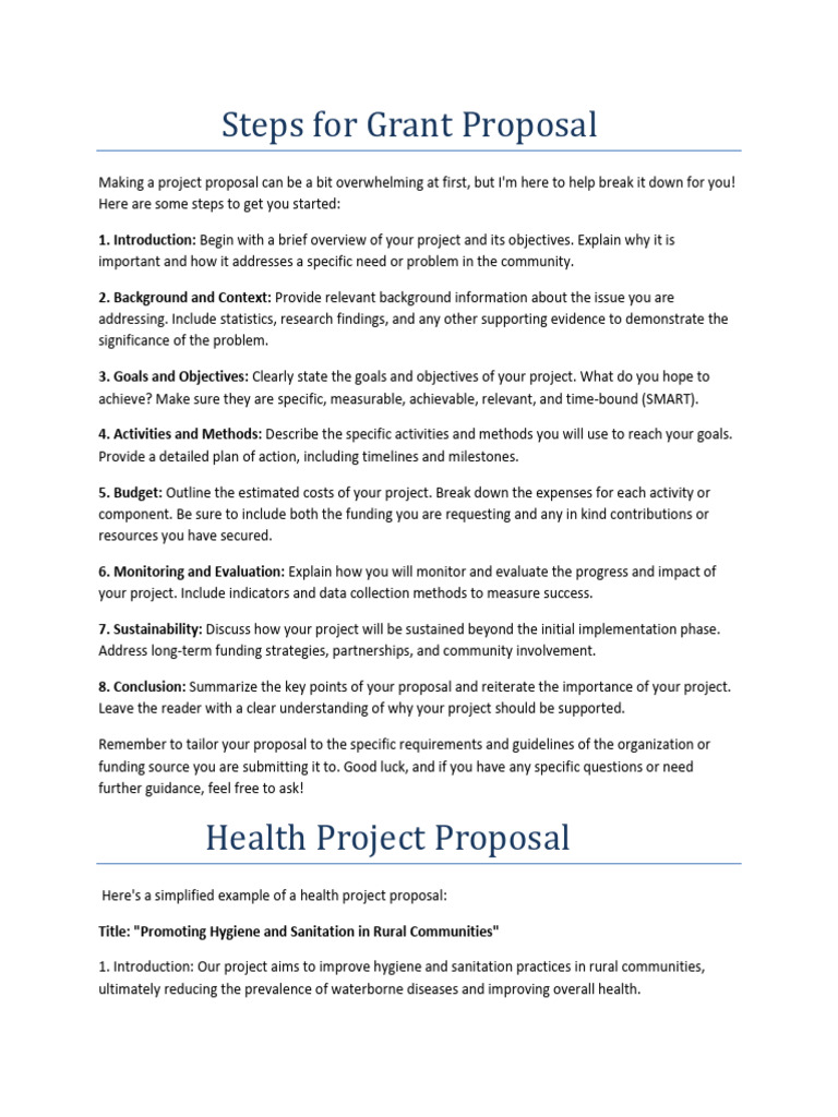 Steps For Grant Proposal | PDF