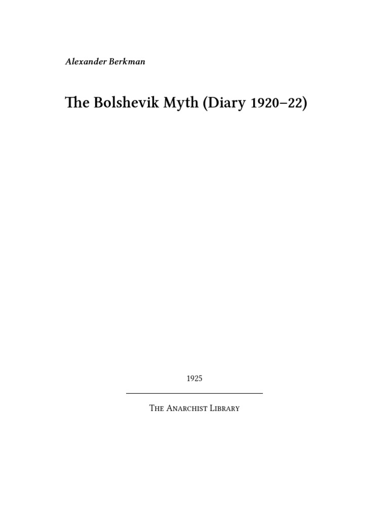 Alexander Berkman - The Bolshevik Myth (Diary 1920-22) - Alexander ...