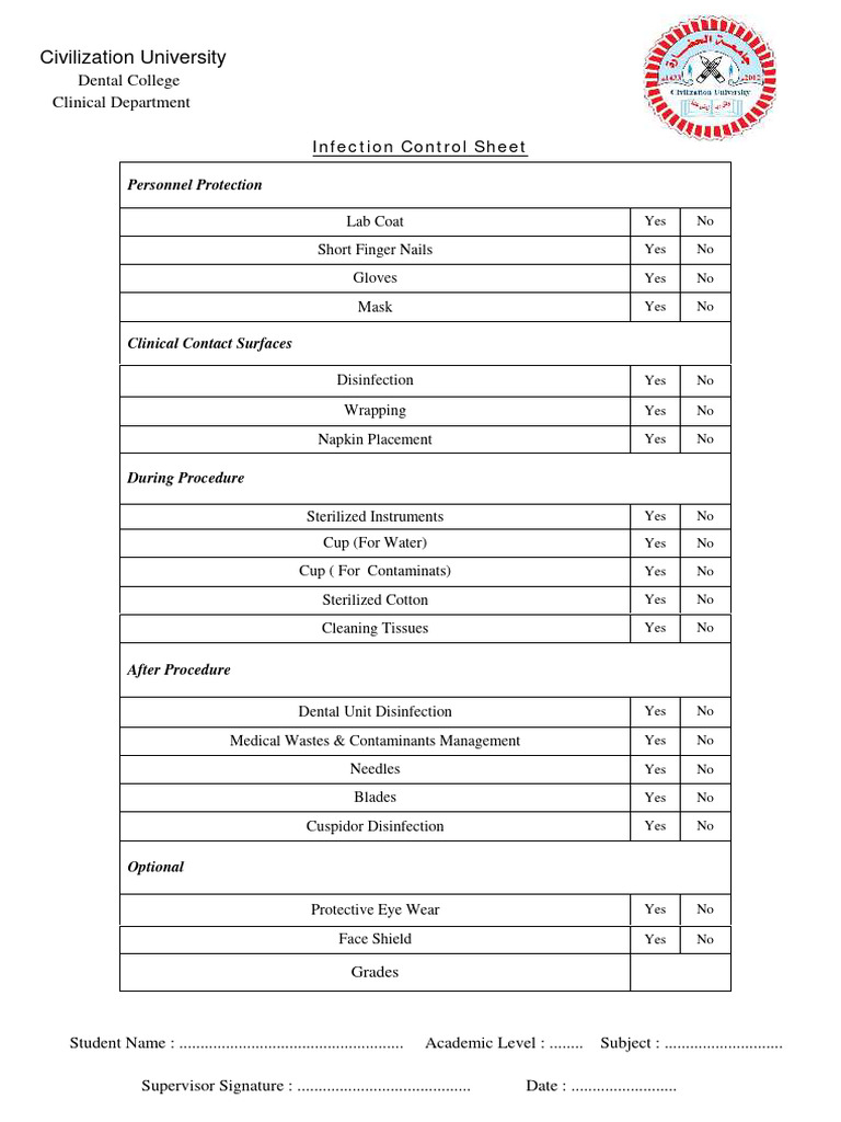 Infection Control Case Sheet | Download Free PDF | Public Health ...