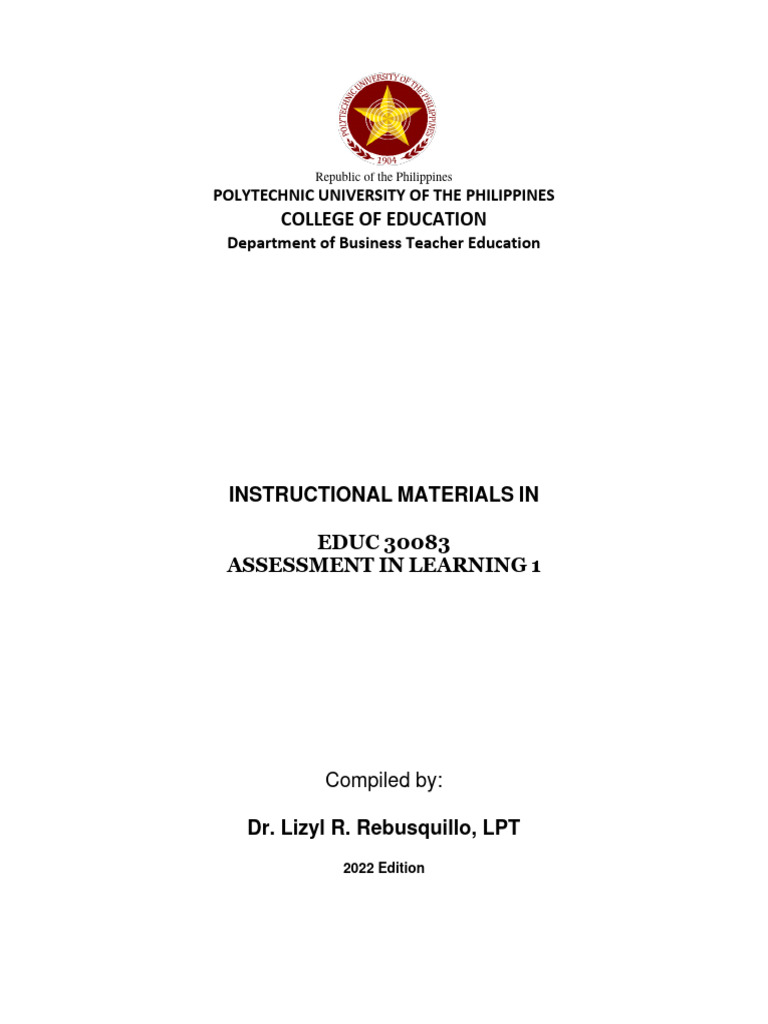 IMs in Assessment in Learning 1 LRR 2022 | PDF