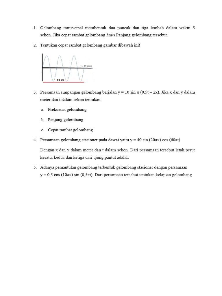 Soal Uh Gelombang Terbaru | PDF