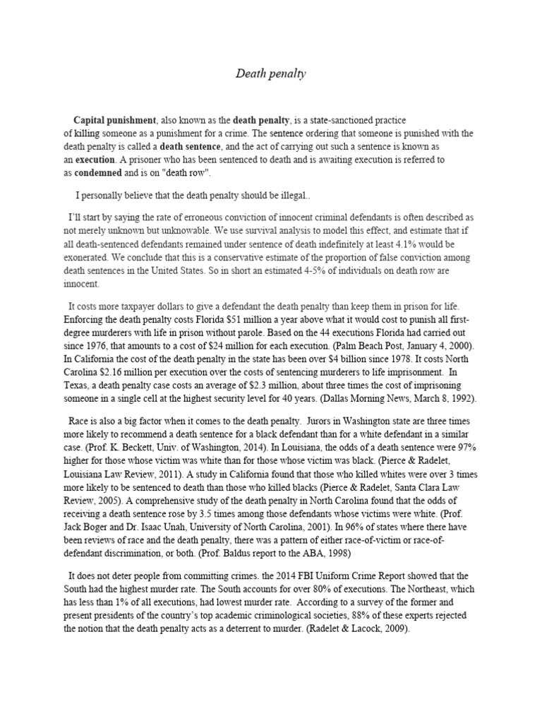 Death Penalty | PDF | Capital Punishment | Death Row