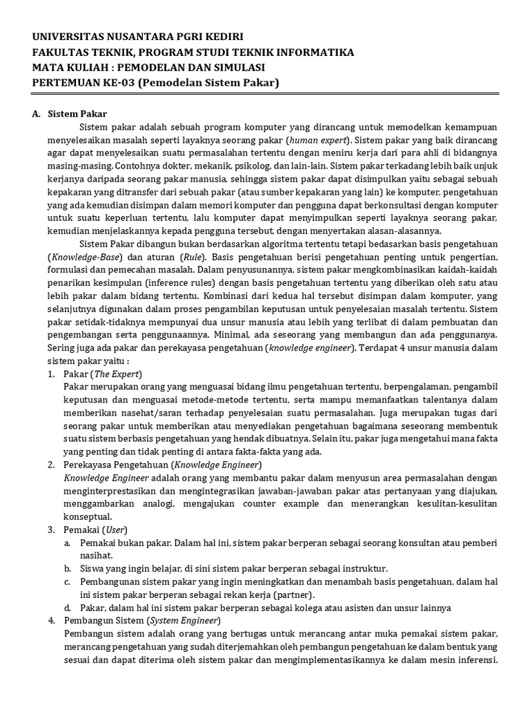 P03-Pemodelan Sistem Pakar | PDF