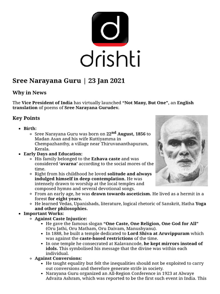 SRI NARAYAN GURU | PDF