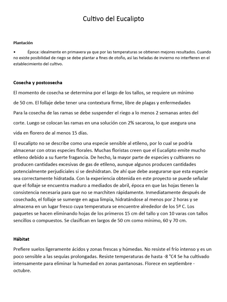 Guía Completa del Cultivo de Eucalipto | PDF | Eucalipto