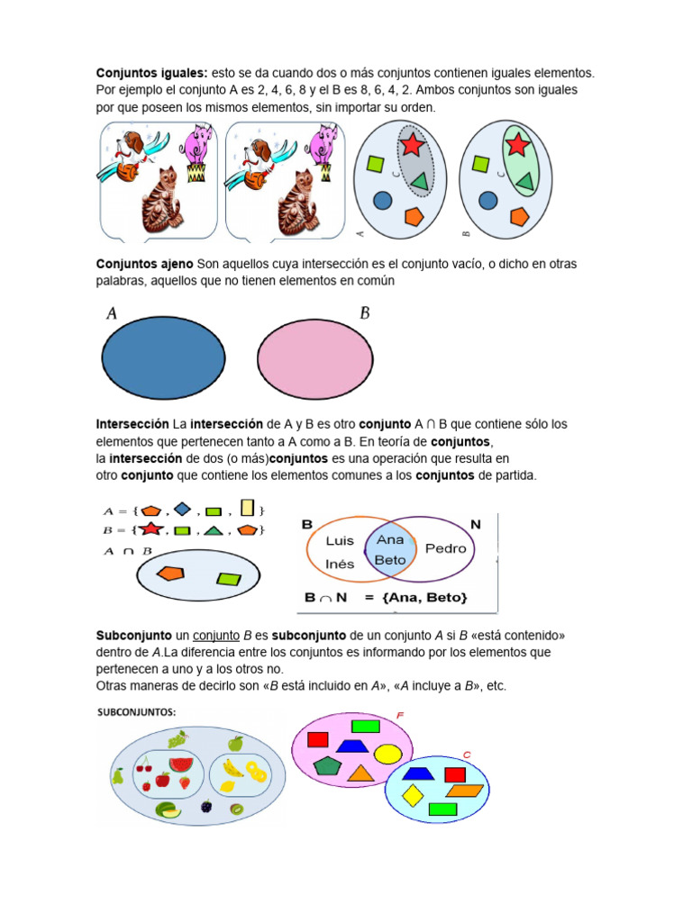 Ejemplos de Conjuntos Iguales | PDF