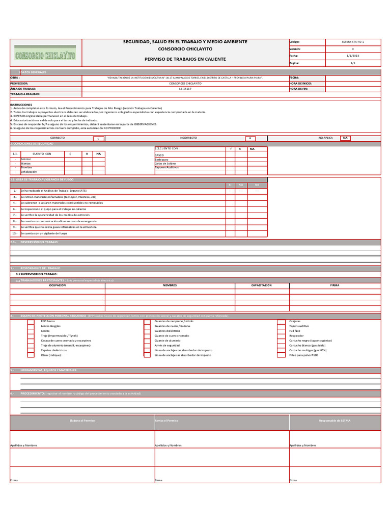SSTMA-ST5-FO-1 PETAR Trabajos en Caliente | Descargar gratis PDF | Materiales