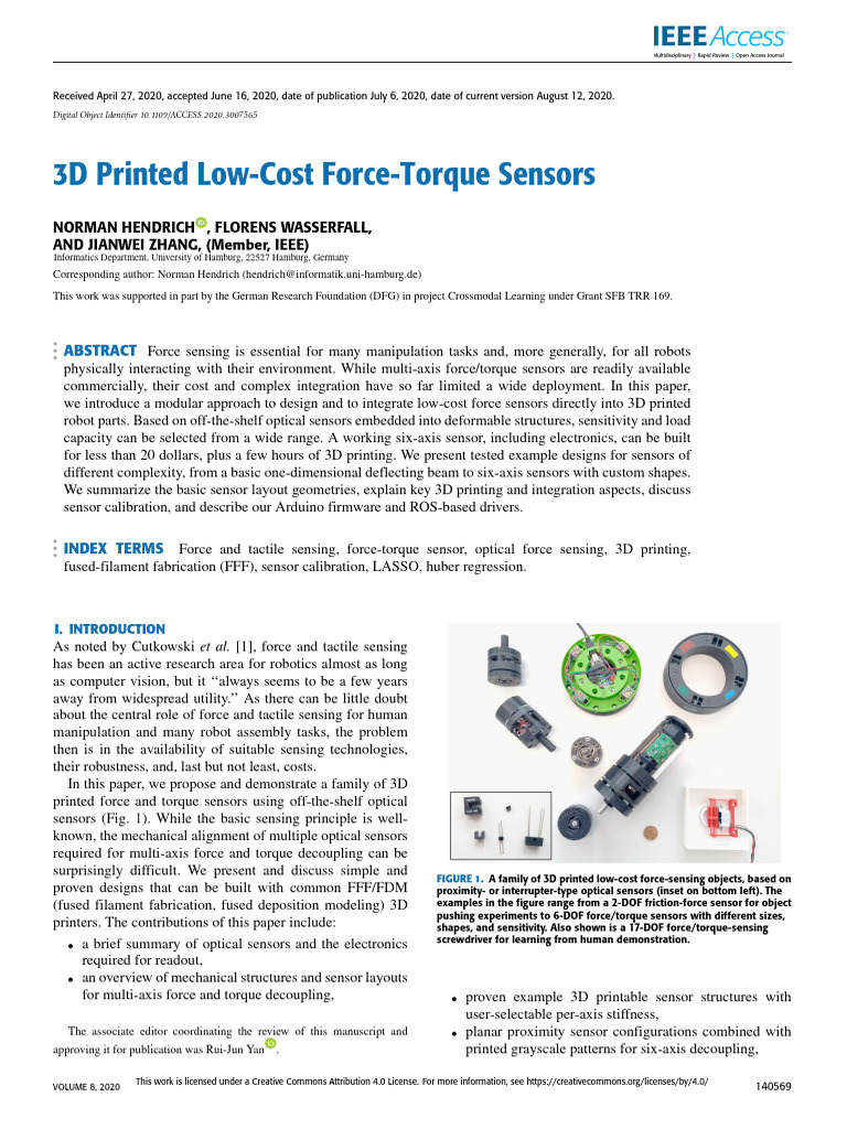 3D Printed Low-Cost Force-Torque Sensors | PDF