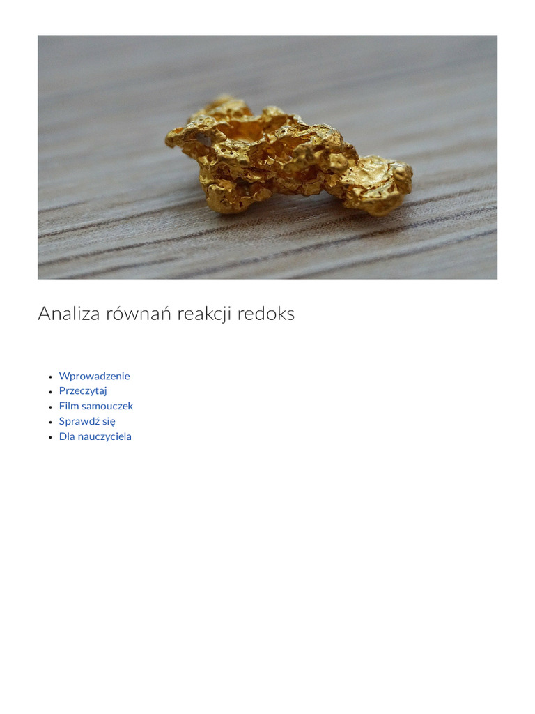 Analiza Rownan Reakcji Redoks | PDF